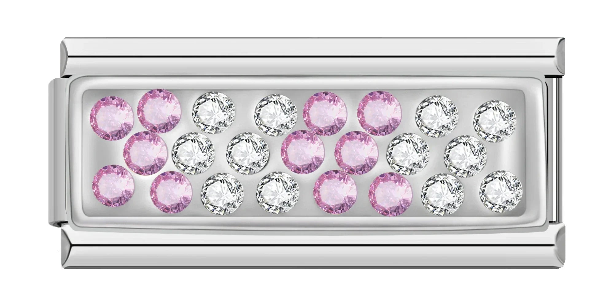 Blush Harmony – Silver Bar Charm – Italycharm