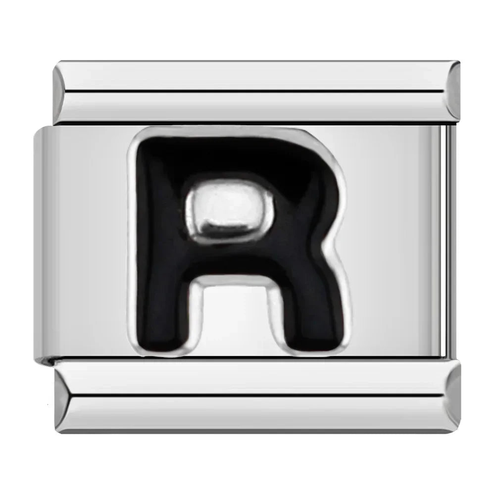 Black Letter R - Silver Charm – Italycharm